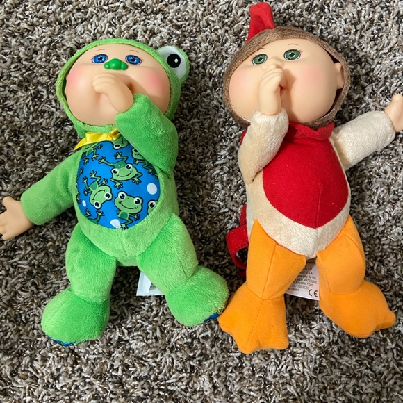 Toys | 2 Mini Cabbage Patch Kid Dolls Frog And Chicken Outfits Like New Without Box | Poshmark